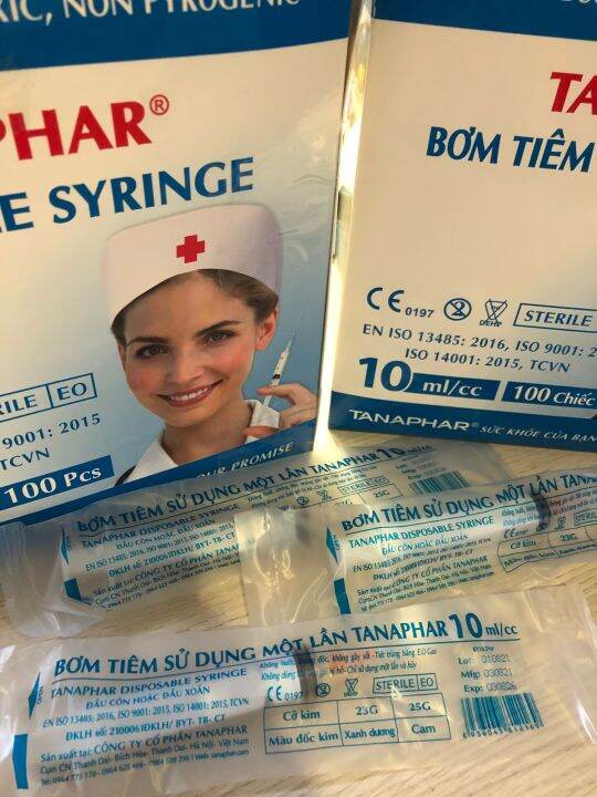 ️[HỘP 100 CÂY] Bơm kim tiêm dùng 1 lần 10cc 10ml Việt Nam TANAPHAR xy lanh (xi lanh) ống chích ...