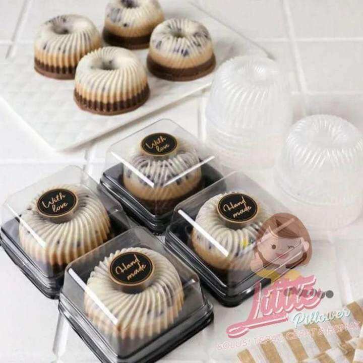 (Isi 50pcs) (MPK COKLAT) Mika Puding Kotak Mini - Mika Moon Cake Sedang ...