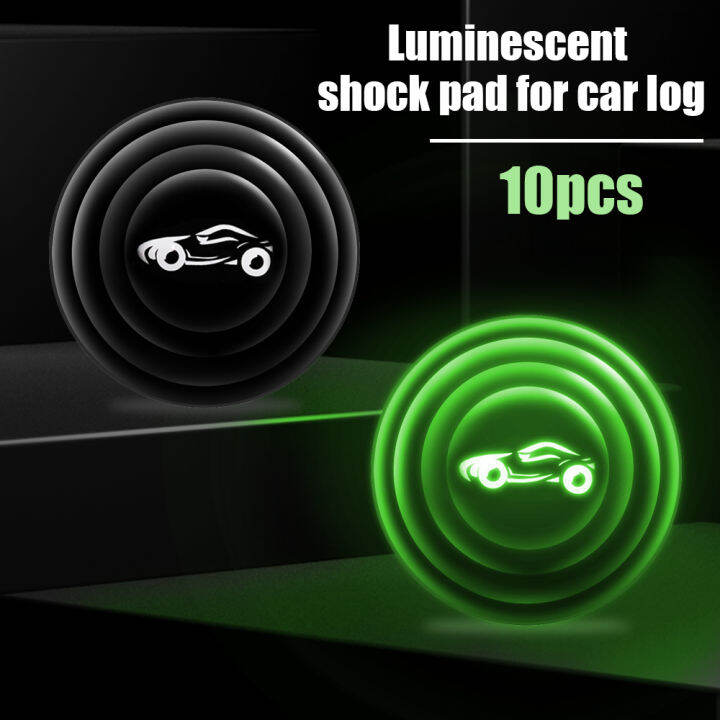 10Pcs Luminous Car Door Shockproof Pad Silent Gasket Shock-absorbing ...