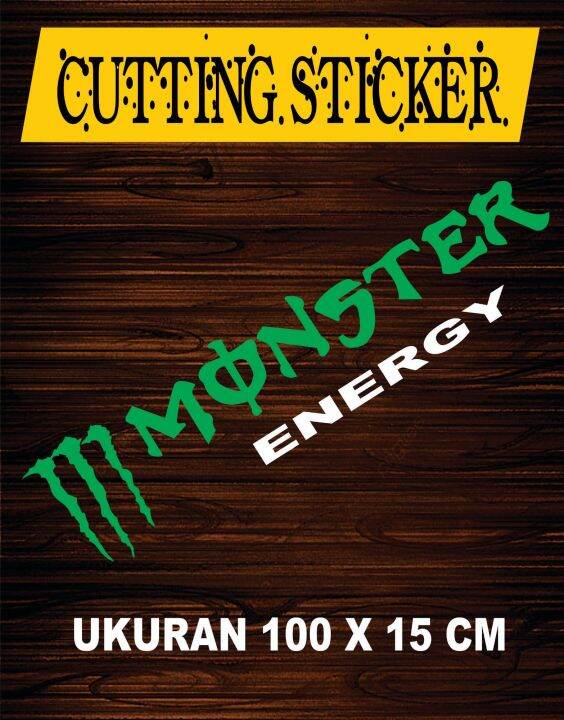 CUTTING STICKER TULISAN MONSTER ENERGI BUAT VARIASI DEPAN KACA KENDARAN ...