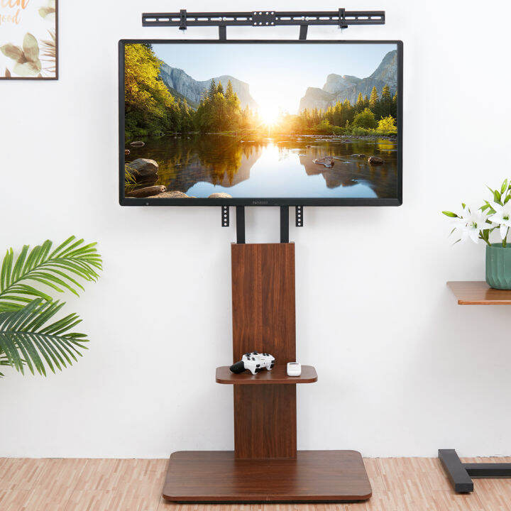 UNHO TV Floor Stand with Shelves Height Adjustable Mount TV for 32-65 ...