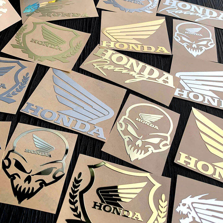 Honda Motorcycle Metal Sticker Honda Logo Skull Badge Wings Decal ...