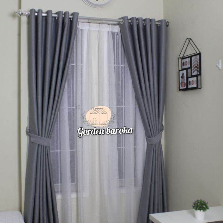 GORDENG BLACKOUT POLOS TEBAL GORDEN JENDELA ABU TUA TIRAI COKLAT ...