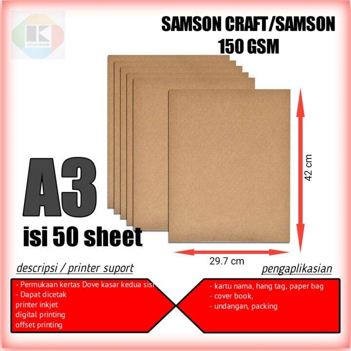 kertas Samson craft A3 150gsm kertas Samson craft tebal 150 gsm kertas ...