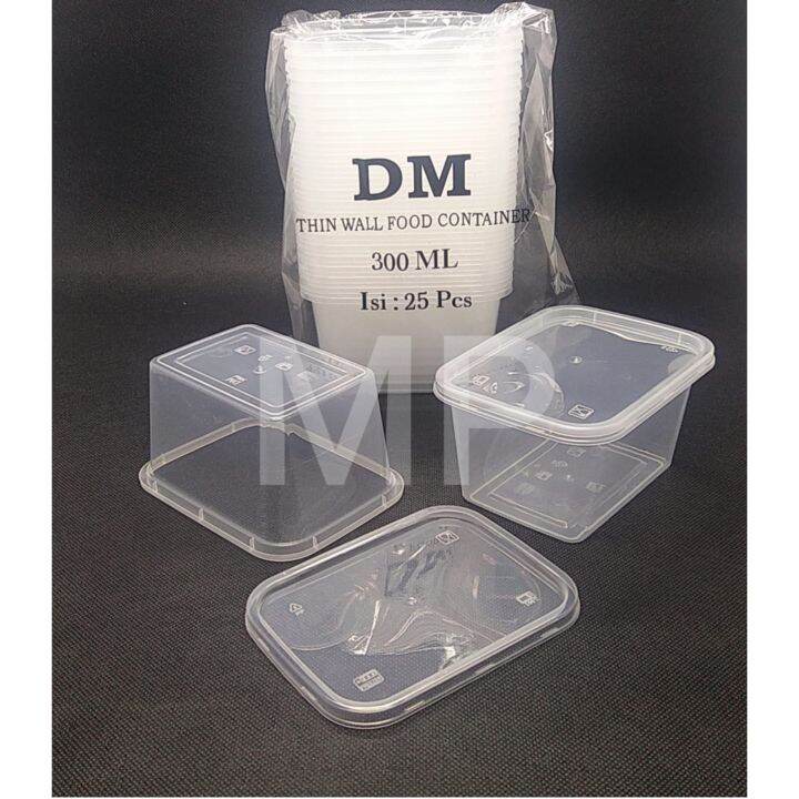 Thinwall Food Container REC 300ml Thin Wall Kotak Plastik Isi 25pcs | Lazada Indonesia
