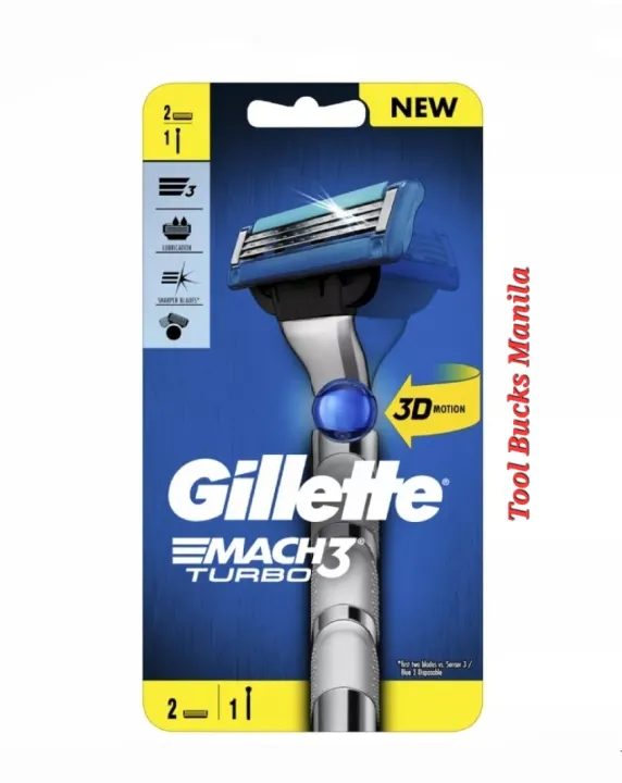 Gillette Mach3 TURBO 3D Motion Handle Set with 1pc extra Blade | Lazada PH