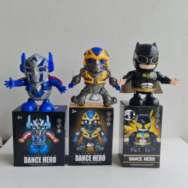 HERO DANCE หุ่นฮีโร่เต้นได้ใส่ถ่านมีเสียงมีไฟ ขยับทั้งแขนและขาน่ารักมาก ...