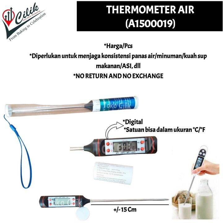termometer air ASI susu minuman kuah alat ukur derajat celcius makanan ...