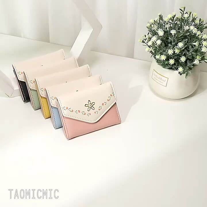 Dompet Wanita Impor Dompet Lipat Dompet Mini Pola Bunga Lucu Dompet ...
