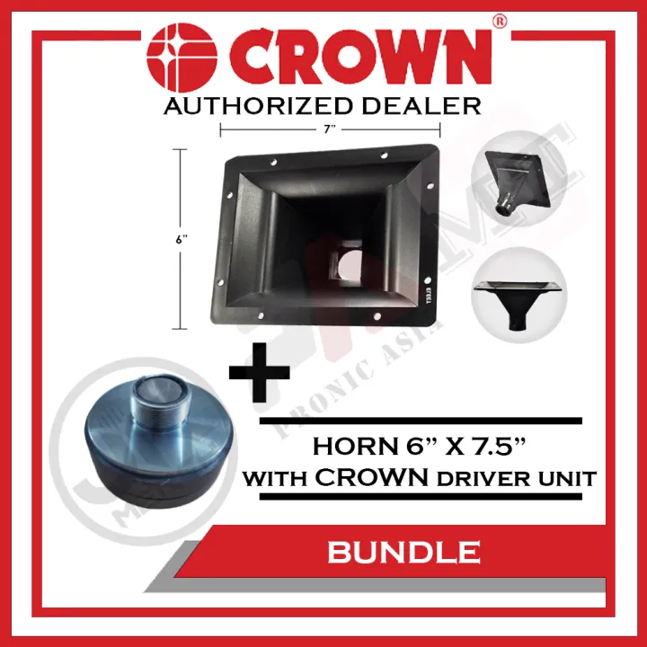 Crown Horn 6 x 7.5" with 200 watts CY-200 Compression Driver Unit ...
