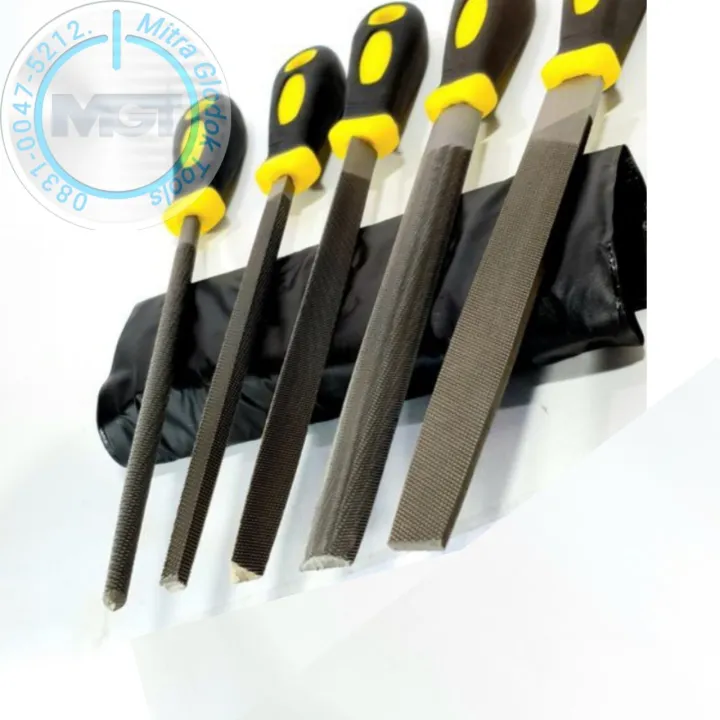 kikir besi set 5 pcs size 8 inch steel files alat pengasah gergaji besi ...