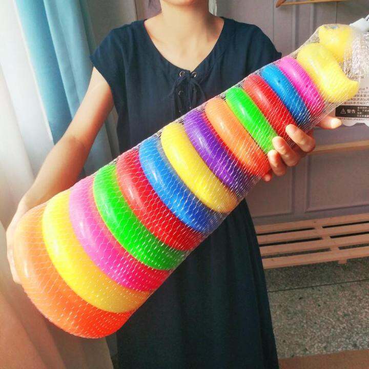 Cup Plastic Toy Multi-Color Colorful Stacking Trap Jenga Circle Layered ...