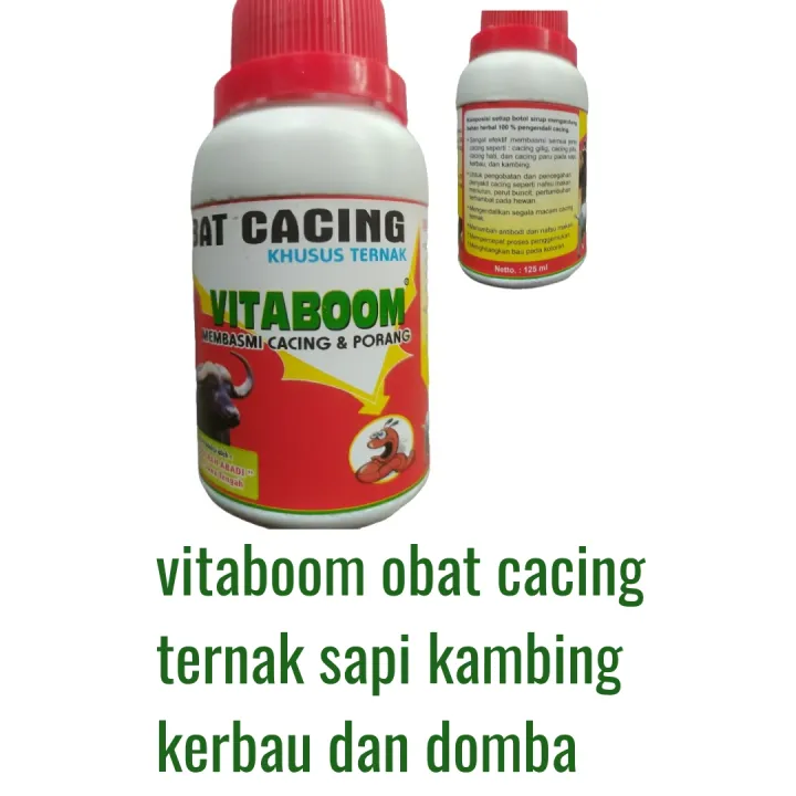 vitaboom obat cacing ternak sapi kambing kerbau dan domba kemasan 125 mili | Lazada Indonesia