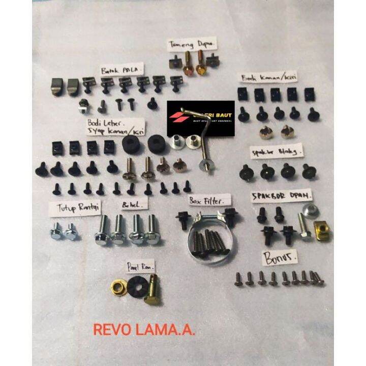 Baut Full Body Honda Revo Lama /Baut Lengkap Fullset Body Revo. Tipe A ...