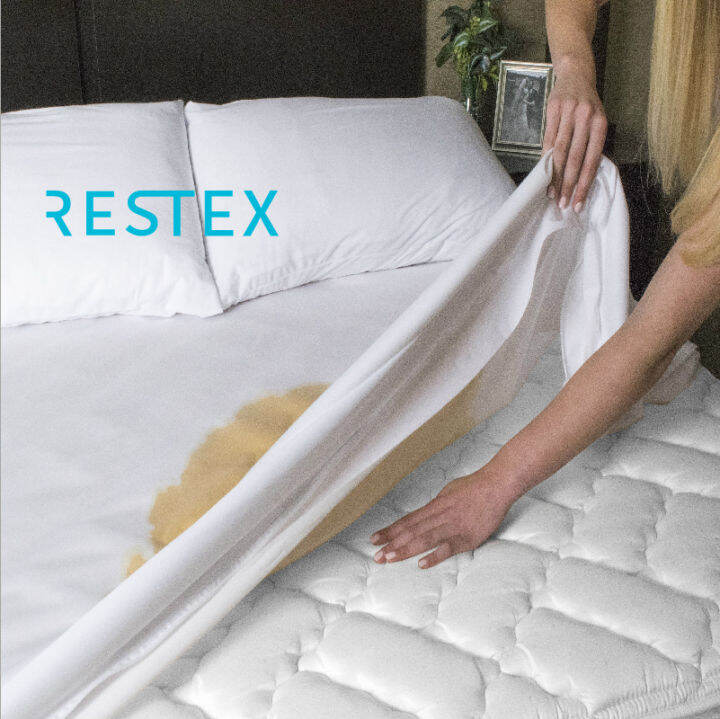 RESTEX ผ้าปูที่นอนชนิดกันน้ำ 100% ขนาด 5 ฟุต สัมผัสนุ่ม ไม่มีเสียงรบกวน ...