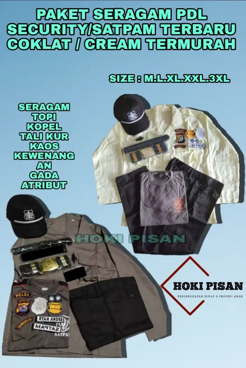 SERAGAM PDL COKLAT / SERAGAM PDL CREAM / Seragam Satpam Coklat ...