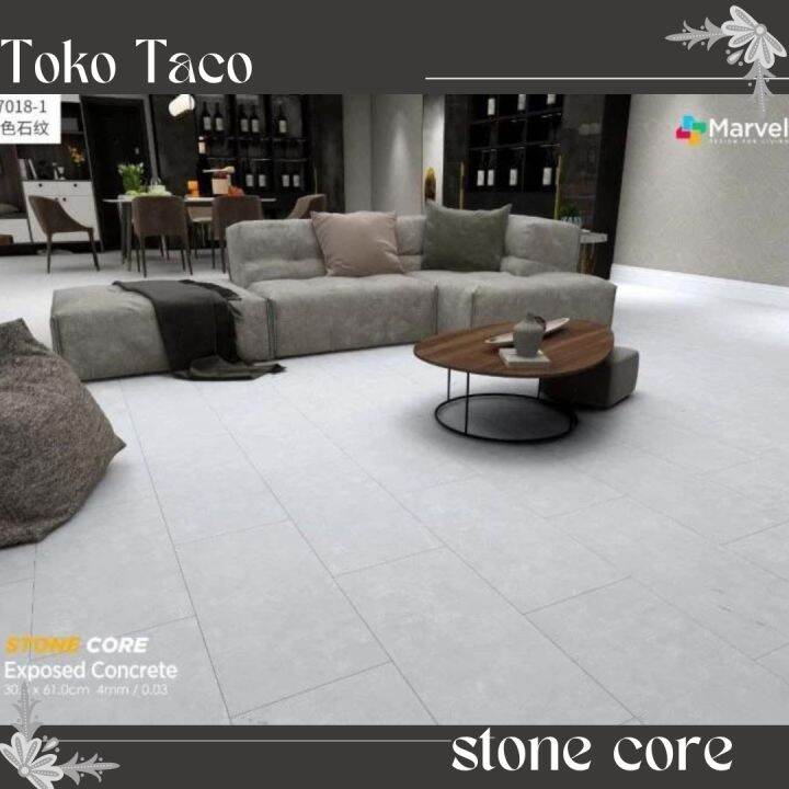 Marvel Stone Core Exposed Concrete SPC klik motif batu tebal 5mm/box ...