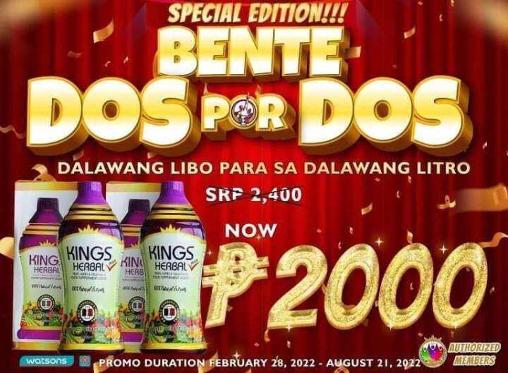 SPECIAL EDITION BENTE DOS POR DOS ORIGINAL KING'S HERBAL PLUS FDA APPROVED | Lazada PH