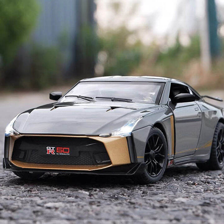 【RUM】1:24 Scale Nissan GT-R50 Alloy Car Model Light & Sound Effect ...