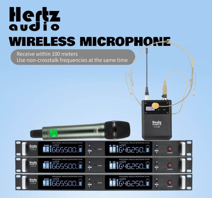 HzA Hertz Audio U-211B Dual Wireless Head worn Microphone System Skin ...