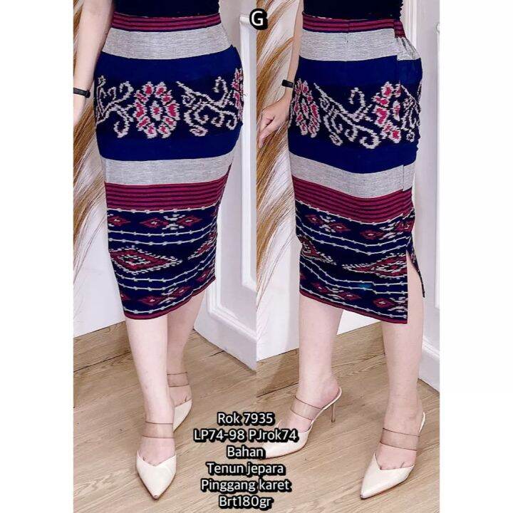 ROK SPAN TENUN SLIM 7/8 ROK KERJA HARIAN MOTIF ETHNIC | Lazada Indonesia