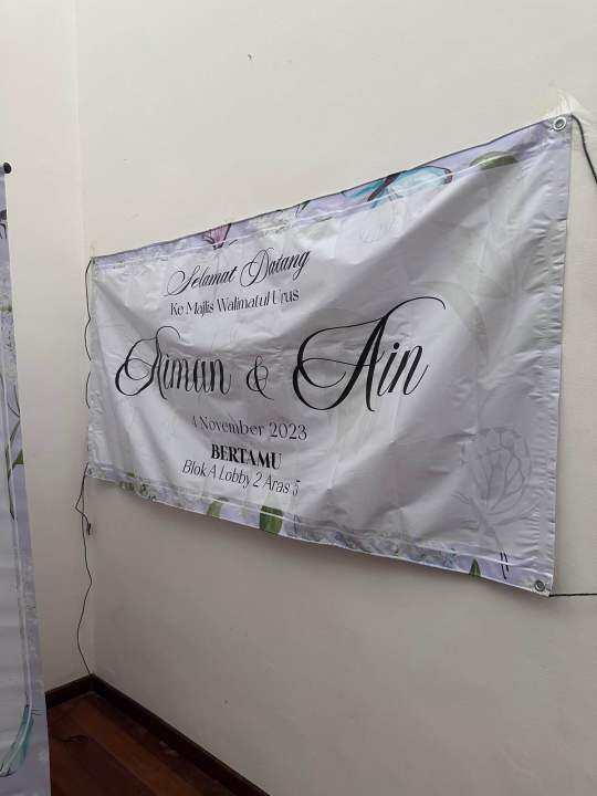 Banner kahwin majlis event business 6x3ft | Lazada