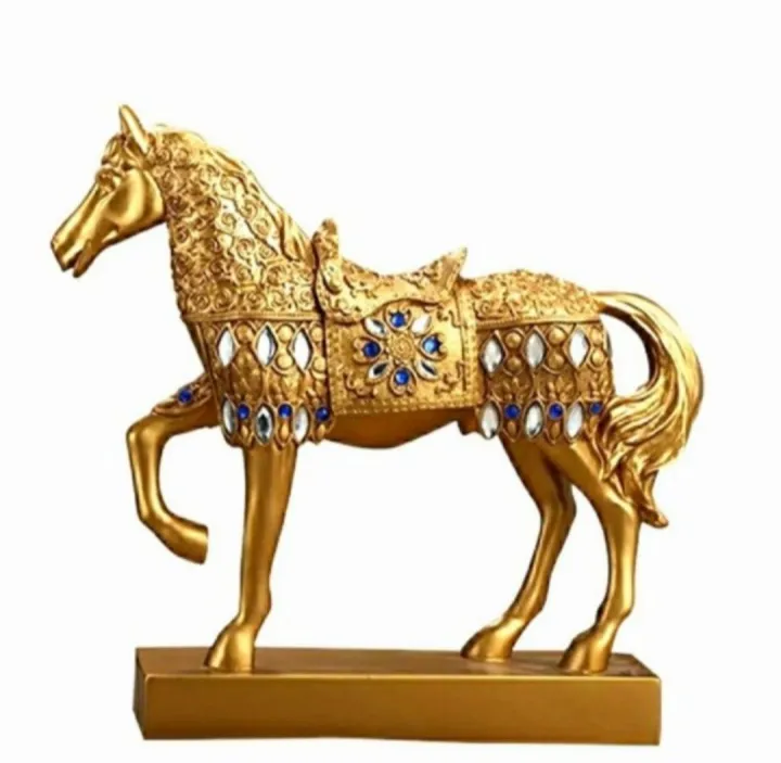 Pajangan Patung Kuda Emas Abraham The Golden Age Pembawa Keberuntungan ...