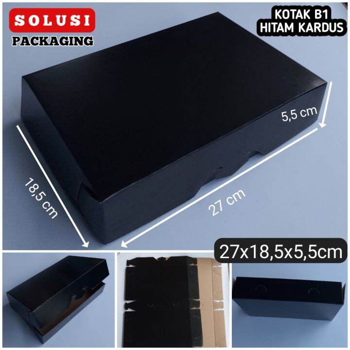 ISI 10 PCS KOTAK B-1 HITAM POLOS KARDUS KARTON BOX PACKING DUS DOS KAOS ...