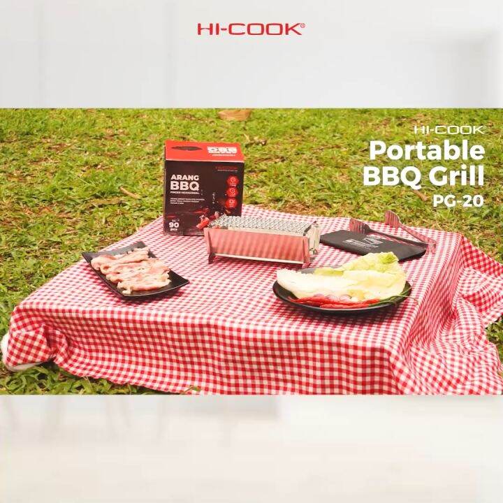 Hi-Cook Portable BBQ Grill Knockdown Kecil 20 x10 | Alat Panggang BBQ ...