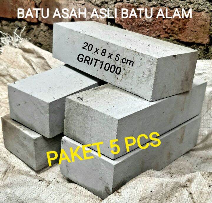 PAKET 5 PCS BATU ASAHAN GOLOK DAN PISAU ASLI BATU ALAM UKURAN 20 x 8 x ...