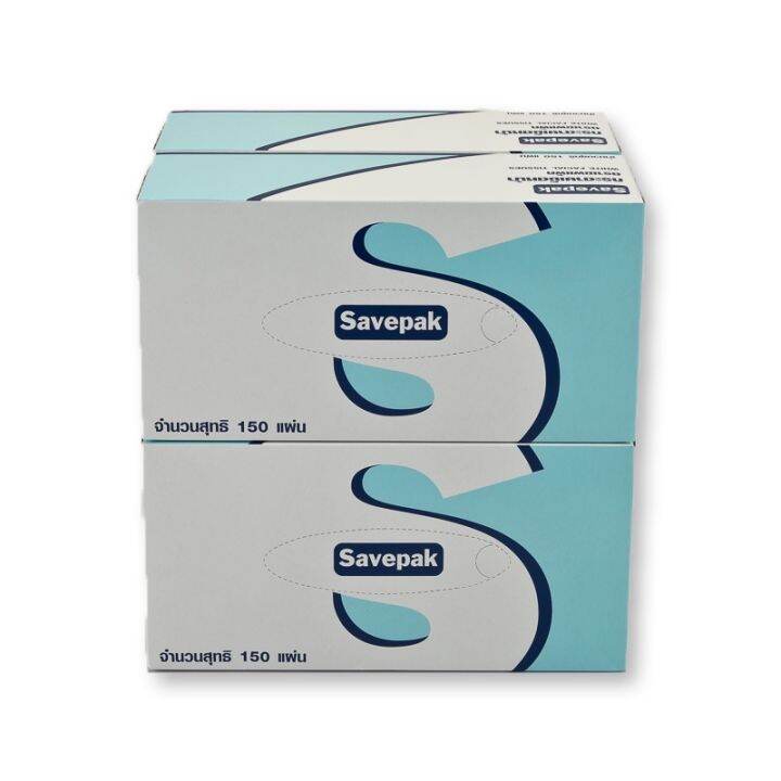 Savepak เซพแพ็ค กระดาษเช็ดหน้า 150 แผ่น x4 กล่อง กระดาษทิชชู่ | Lazada ...