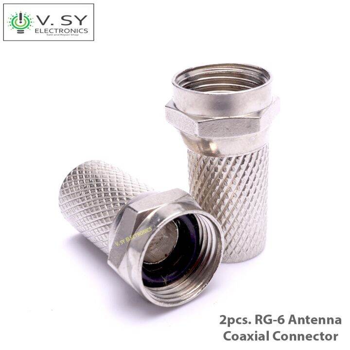 2pcs. RG6 Coaxial TV Cable Antenna Connector Coax Wire F Plug Twist ...