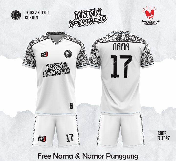 BAJU JERSEY MOTIF DOODLE FULL PRINTING | Lazada Indonesia