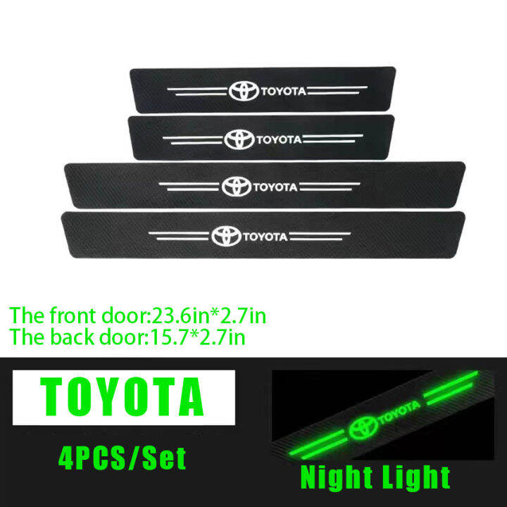 4pcs MG Car Side Step Door Sill Protector Carbon Fiber Fluorescent ...