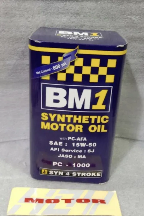 Oli mesin motor BM1 synthetic motor oil SAE 15w-50 800ml original ...
