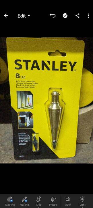 STANLEY TOOLS #47-973 8oz 5-1/4 length CONTRACTOR GRADE PLUMB BOBBS ...