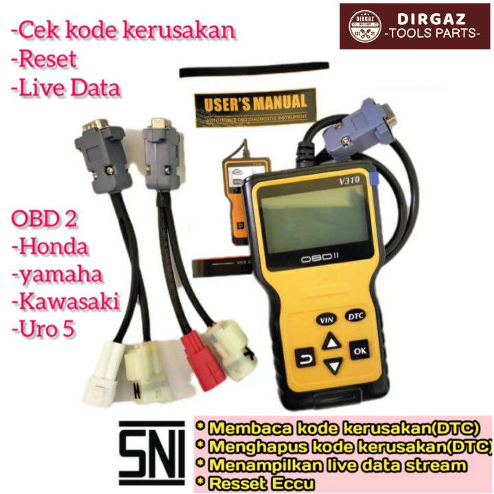 Scanner OBD2 Honda Yamaha Kawasaki Alat riset motor injeksi Alat riset ...