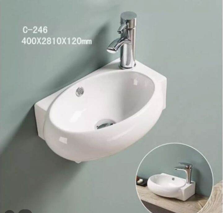 Lavabo góc treo tường mini siêu nhỏ,chậu lavabo rửa mặt bằng sứ, kt ...