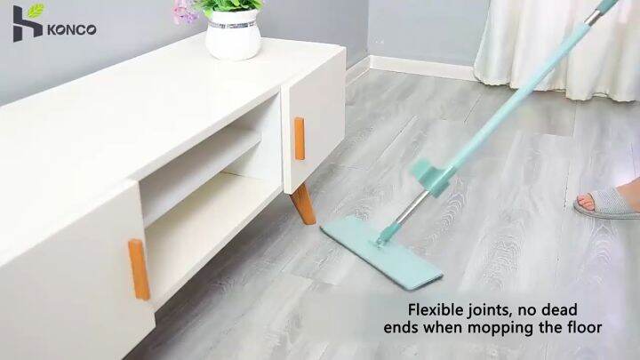 Smart Mop 360 Rotating Lengthen Flat Mop Free Hand Washing Flat Mop ...