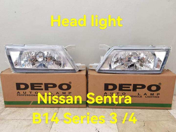 Head light Head lamp Nissan Sentra B14 Series 4 Crytal Clear Set Left ...