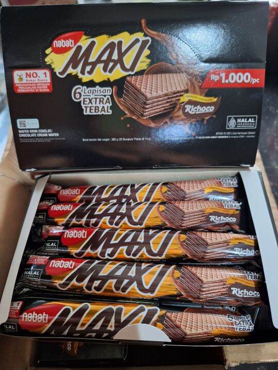 Nabati Wafer Maxi Rasa Chocolate ( 1box isi 12pcs) | Lazada Indonesia