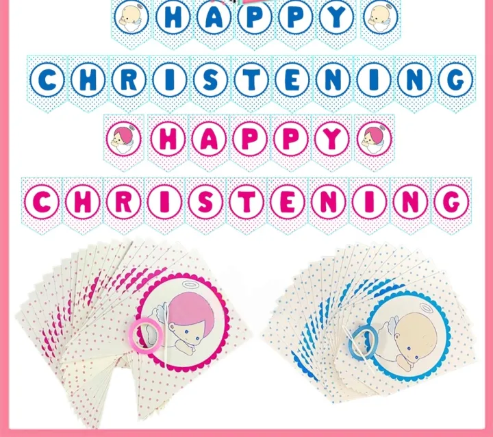 Happy Christening Banner Boy or Girl Banner for Christening | Lazada PH