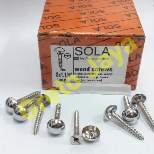 Skrup Kaca 1-1/4" Cermin Rasa Sekrup Payung Topi Stenlis 3cm 3 cm 1 1/4 ...