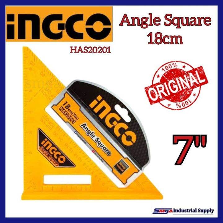 Ingco Original ABS Angle Square Speed Square Ruler 7" 18cm HAS20201 ...