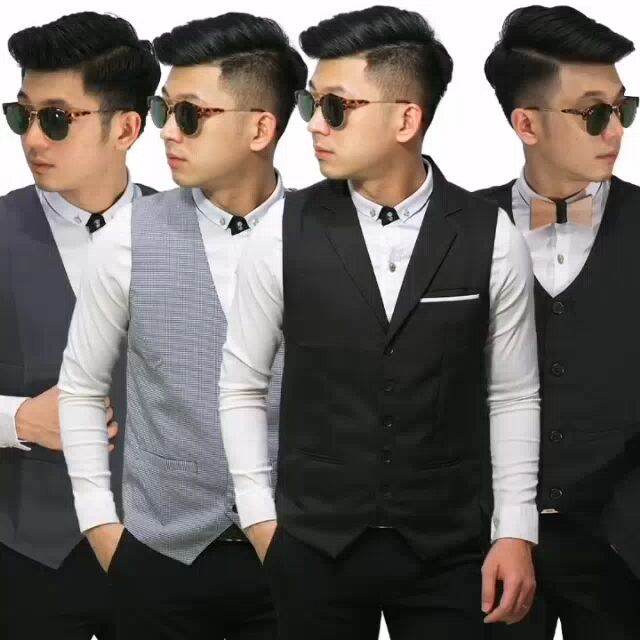 Vest Rompi Formal Pria - Setelan Dalaman Jas Cowok/Groomsmen Wedding ...