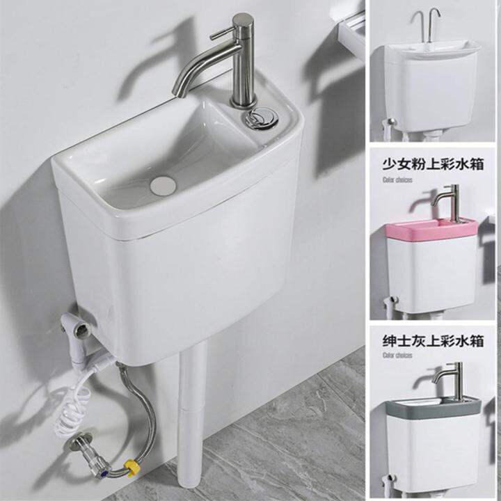 Household Small Apartment Toilet Water Tank with Wash Basin Integrated ...