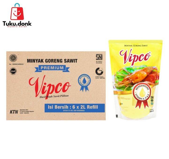 Vipco Minyak Goreng 2 Liter isi 6 pcs | Lazada Indonesia