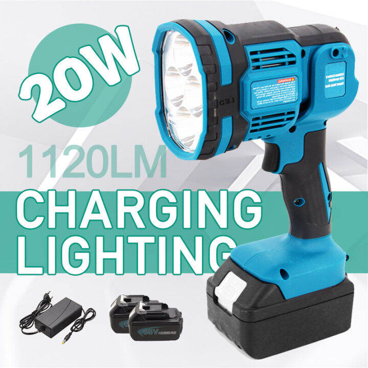 Outdoor Spotlights Portable 4 LED Lamp Work 18V Rechargeable Lantern ...