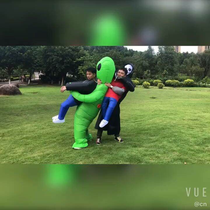 (Ready Stock) Green Alien Carrying Human Costume Inflatable Suit ...