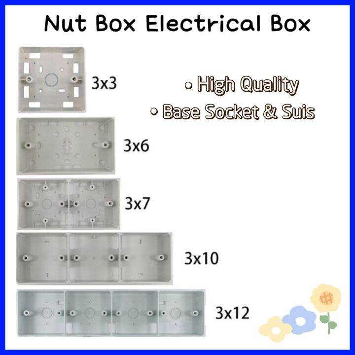 Pvc Nut Box Electrical Box Base Box 3x3 3x7 3x10 | Lazada